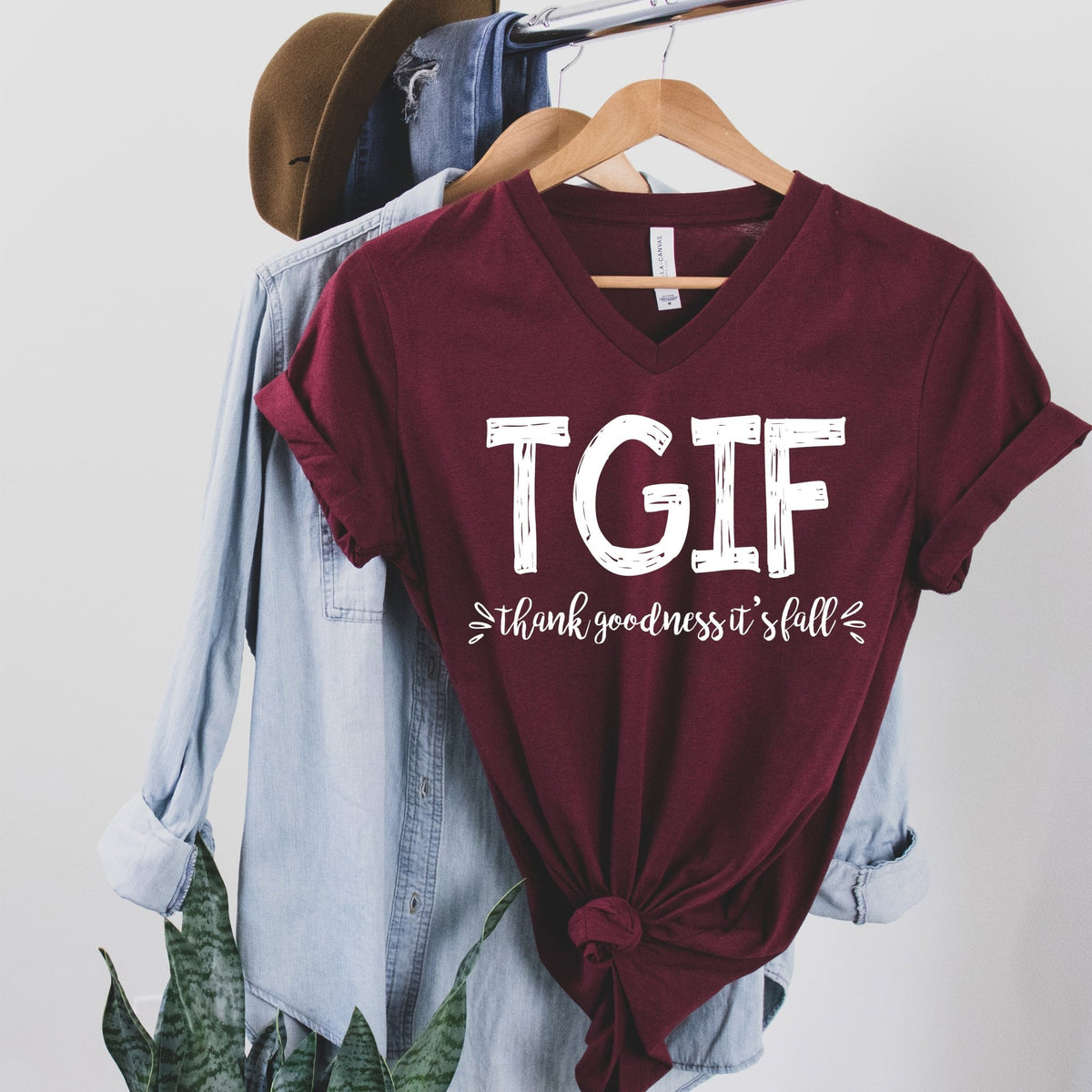 TGIF - Thank Goodness it's Fall - maroon – Sunfire Tees