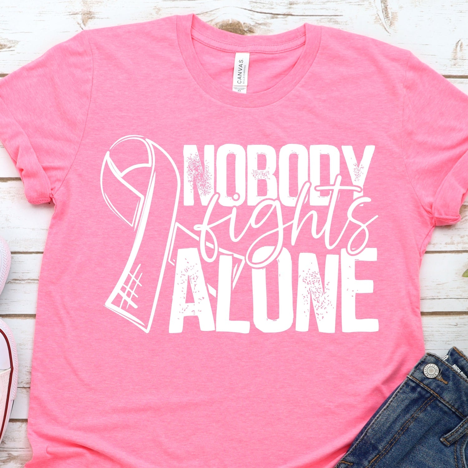 Nobody Fights Alone - charity pink – Sunfire Tees